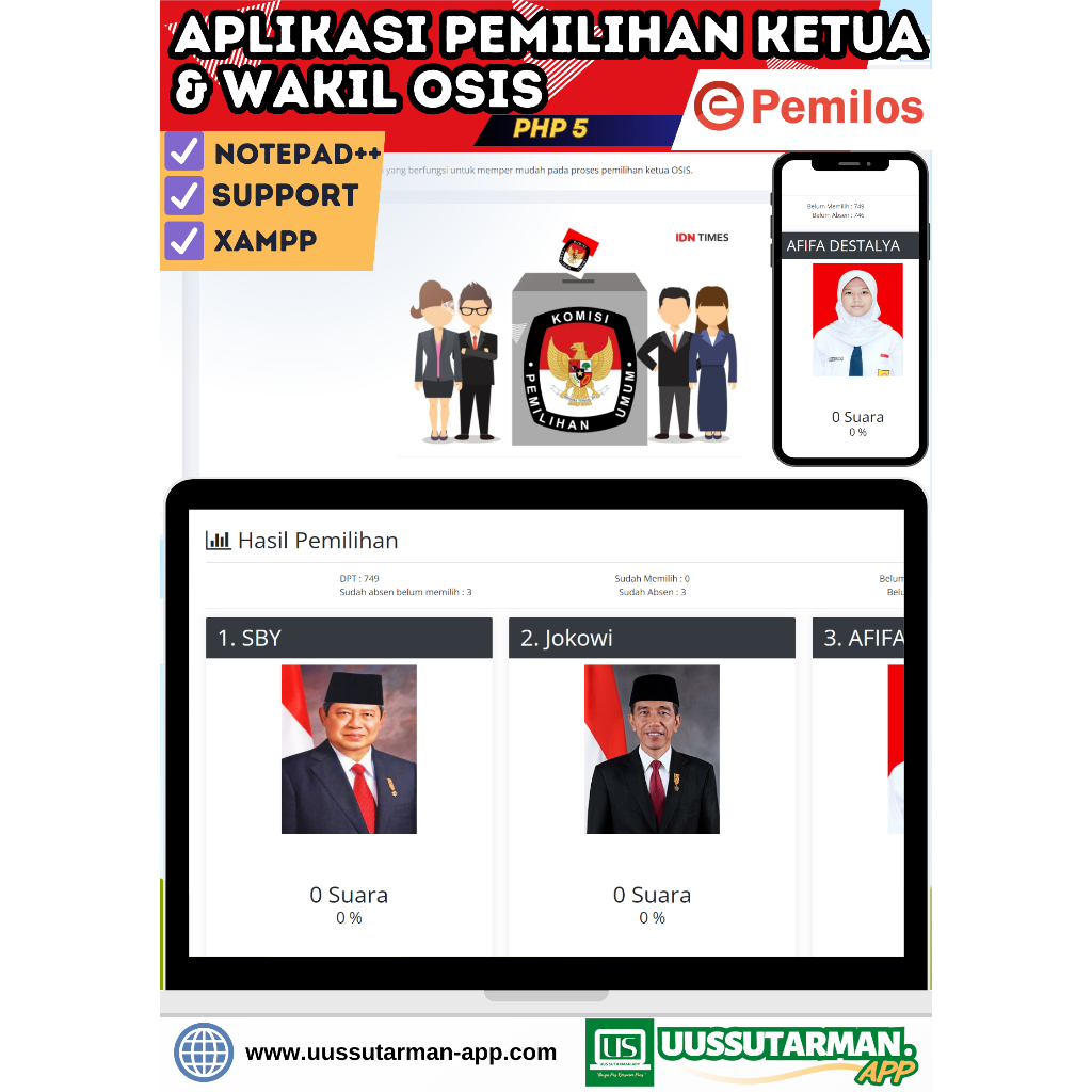Jual Aplikasi e-pemilos pemilihan ketua & wakil osis berbasis web - ( Support Hosting ) | Shopee ...