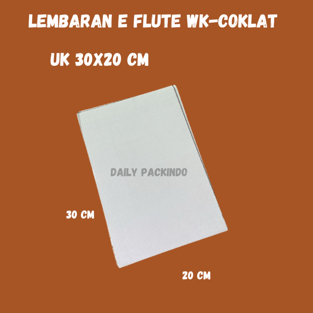 Jual Kardus/Lembaran Corrugated Putih WK Coklat E Flute 2mm UK 20x30 CM ...