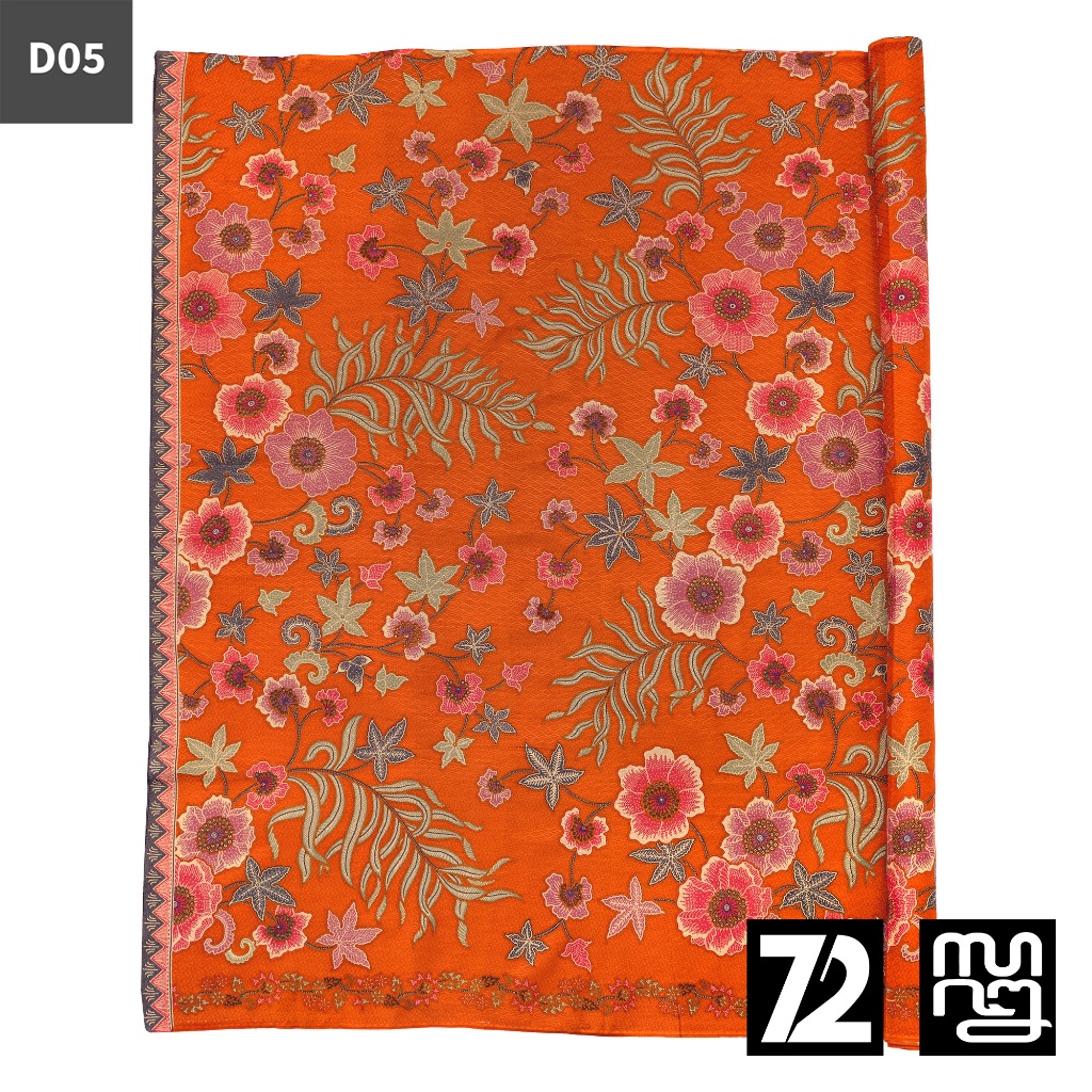 Jual KAIN BATIK PREMIUM Dobby Motif Kembang Palem Warna Orange 722951 ...