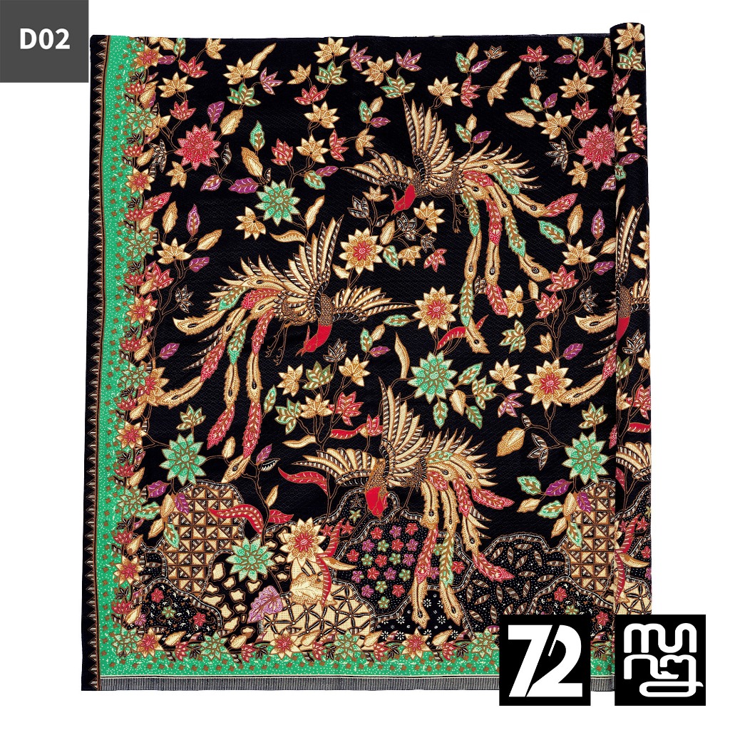 Jual KAIN BATIK PREMIUM Dobby Motif Burung Cendrawasih Warna Hitam ...