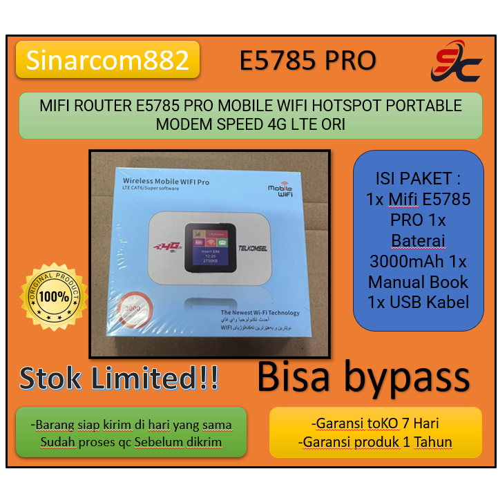 Jual MIFI ROUTER E5785 PRO MOBILE WIFI HOTSPOT PORTABLE MODEM SPEED 4G LTE ORI | Shopee Indonesia