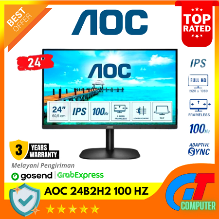 Jual Monitor LED AOC 24B1XH2 Super Slim 23.8" IPS 100Hz FHD 4ms II BTX ...