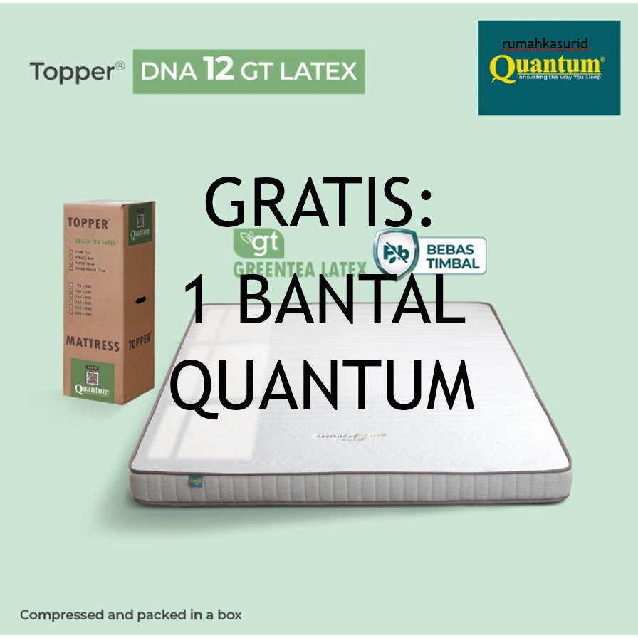 Jual Mattress Topper Quantum Greentea Latex DNA 12 Cm 90 100 120 140 ...