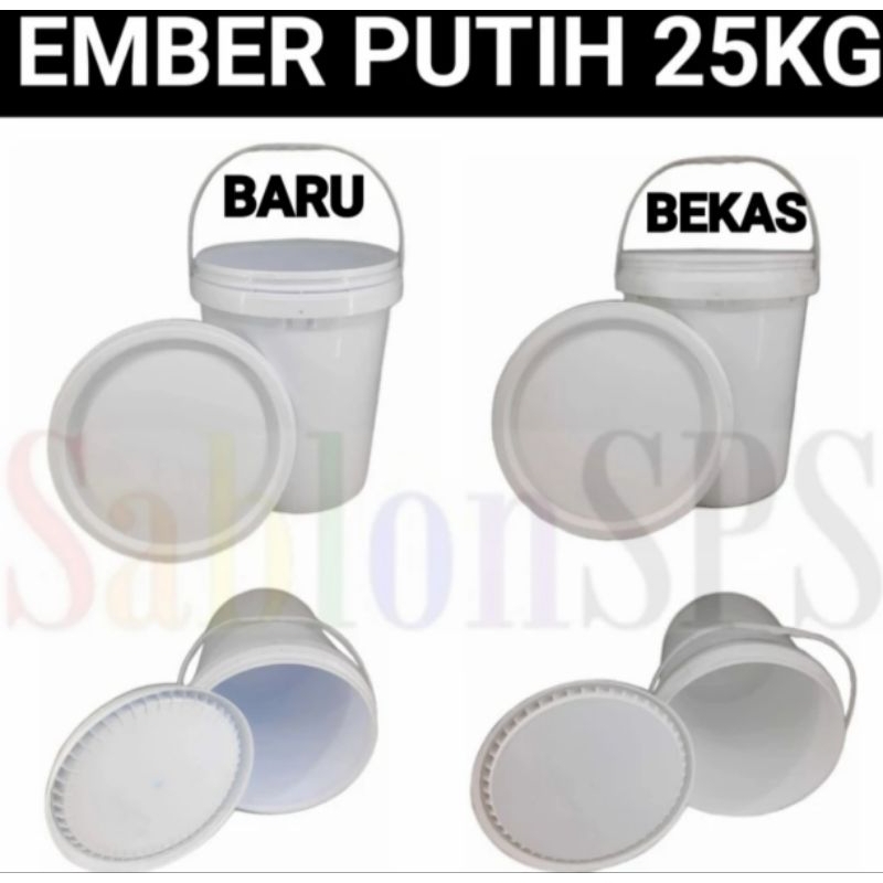 Jual EMBER PUTIH CAT 25KG EMBER POLOS PLASTIK | Shopee Indonesia