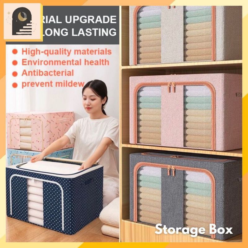 Jual Storage Box Bamboo Penyimpanan Selimut Besar 66 Liter | Shopee ...