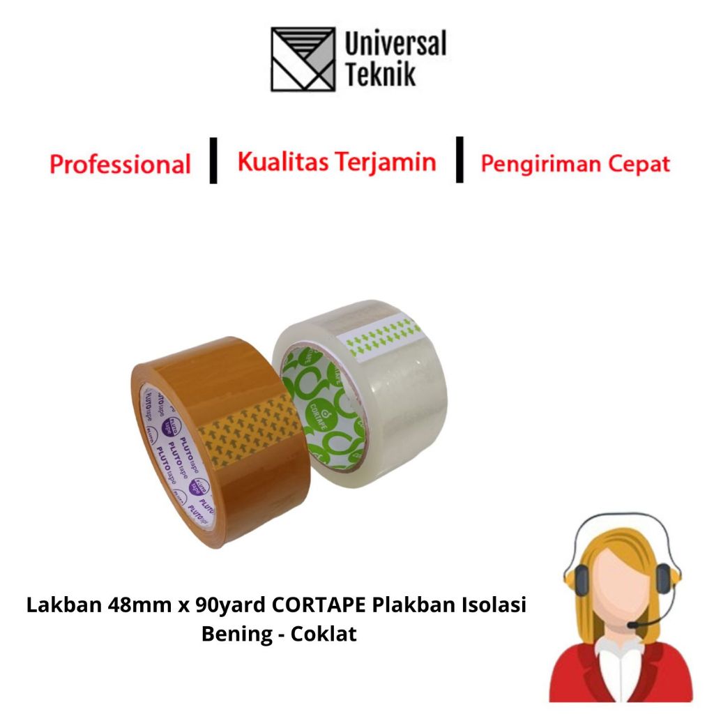 Jual Lakban 48mm x 90yard CORTAPE Plakban Isolasi Bening - Coklat ...
