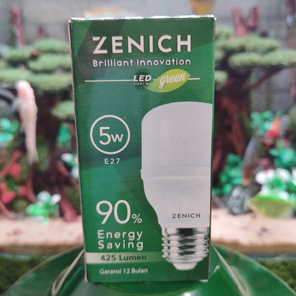 Jual LAMPU LED 5 W / 5 WATT ZENICH GREEN T-BULB GARANSI 1TH TERANG ...