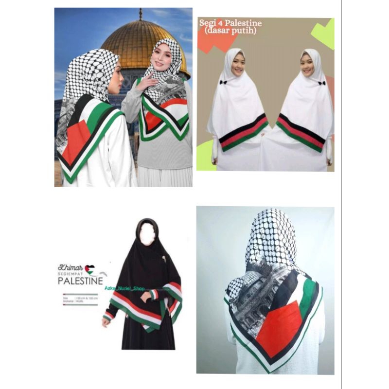 Jual Kerudung Segi empat Palestina 2 sisi - Manset Rajut Palestine ...