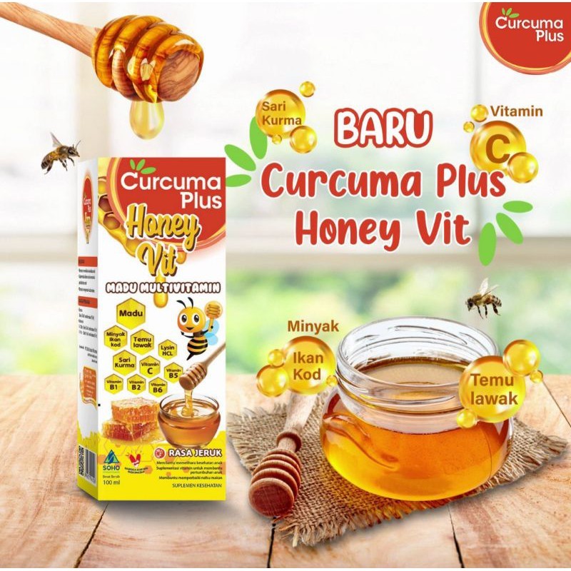 Jual Curcuma Plus Honey Vit / Madu Multivitamin / Rasa Jeruk / 100 ML ...
