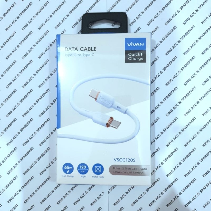 Jual VIVAN DATA CABLE VSCC120S BLUE KABEL DATA VIVAN TYPE C TO TYPE C ...