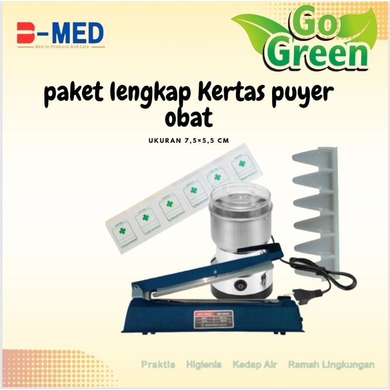 Jual Paket Lengkap Puyer Obat Blender mini + Sealer 30cm p + Sendok ...