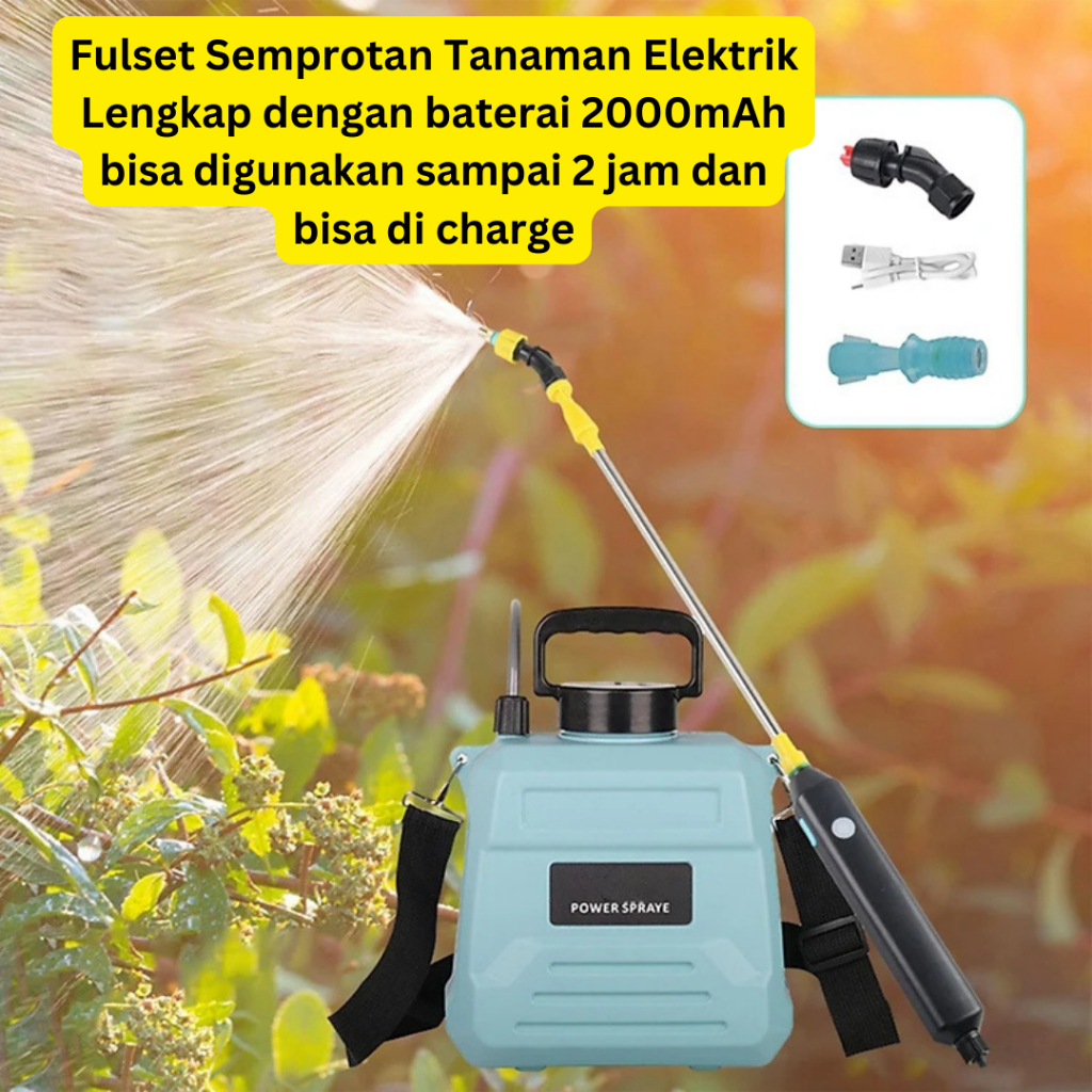Jual Fulset Semprotan Tanaman Elektrik Lengkap dengan baterai 2000mAh ...