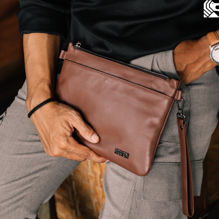 Jual Tas Kulit Handbag-Tas Tangan Pria Clutch Original Branded Kulit ...