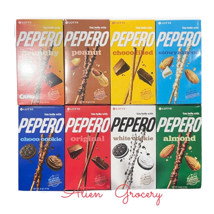 Jual Best Produk PEPERO Lotte Pepero Almond Sesame Peanut Crunchy Snowy ...
