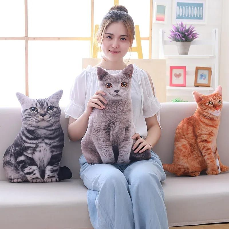 Jual Bantal 45cm mewah kucing 3D lucu halus dan lembut | Shopee Indonesia