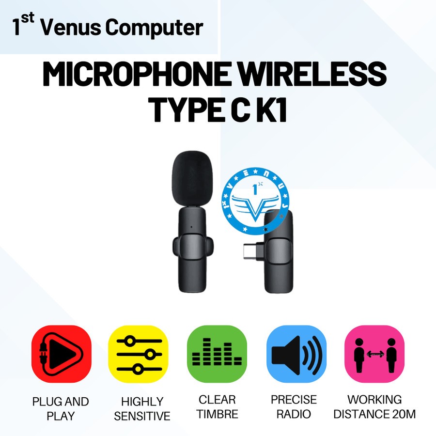 Jual MICROPHONE WIRELESS TYPE C K1 LIVE STREAMING VLOGGING MIC HP/SPRO-MIC4 | Shopee Indonesia