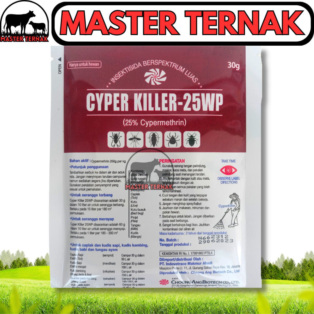 Jual CYPERKILLER 25 WP 30 GRAM ORIGINAL Obat Insektisida Pembasmi Kutu ...