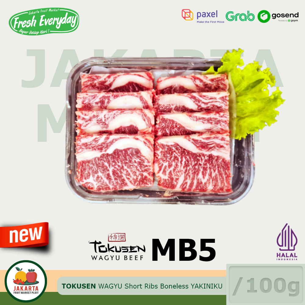 Jual TOKUSEN WAGYU SHORT RIBS MB5 ALL CUT Whole Karubi Yakiniku Slice Daging Sapi Halal | Shopee ...