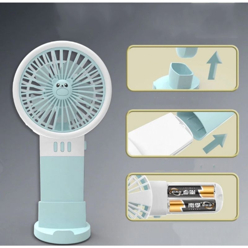 Jual Kipas Angin (Baterai)Mini Fan Genggam Tangan Portable Stand Holder ...