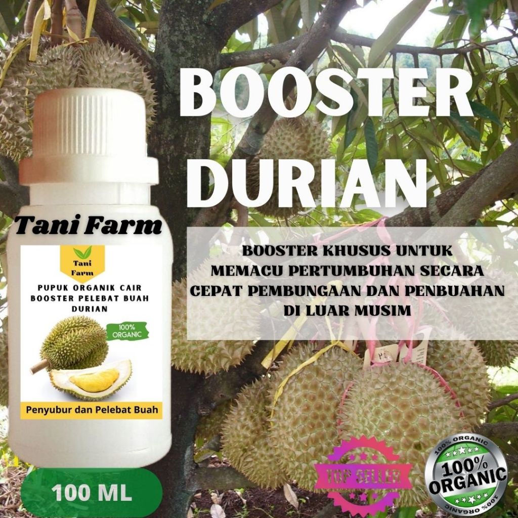 Jual Pupuk Booster Cair Durian Melebatkan Di Luar Musim Bunga Buah Sayuran Maksimal Isi 100ML ...