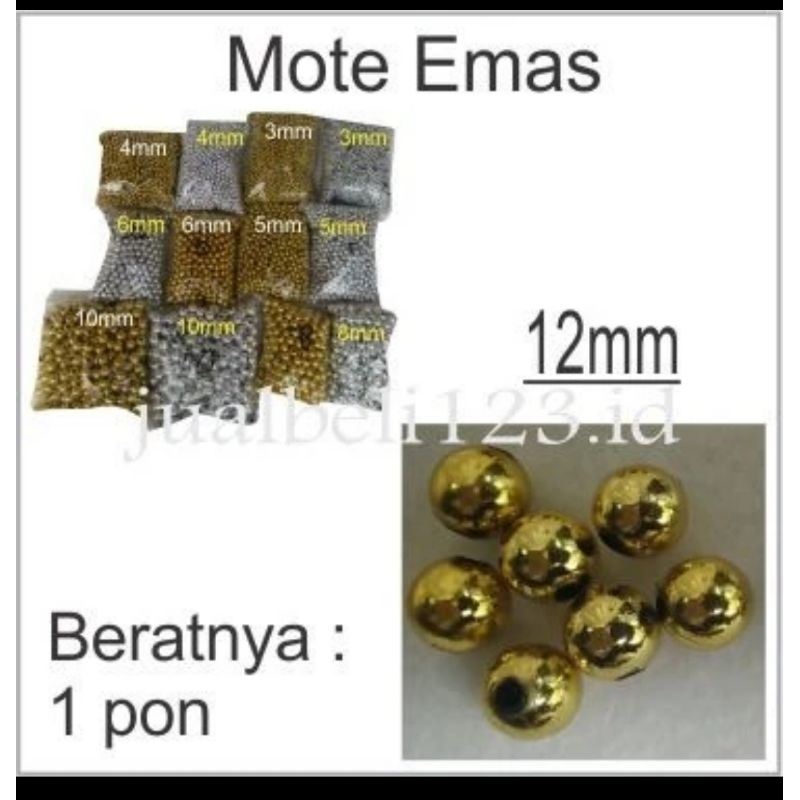 Jual MOTE MUTIARA MAS, PERAK 12 MM 1 pon | Shopee Indonesia