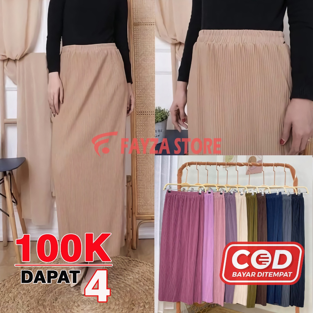 Jual ROK PREMIUM SPAN PLISKET LIDI / YURE SKIRT PLEATS LIDI ROK SPAN PLISKET KANTOR FORMAL ...
