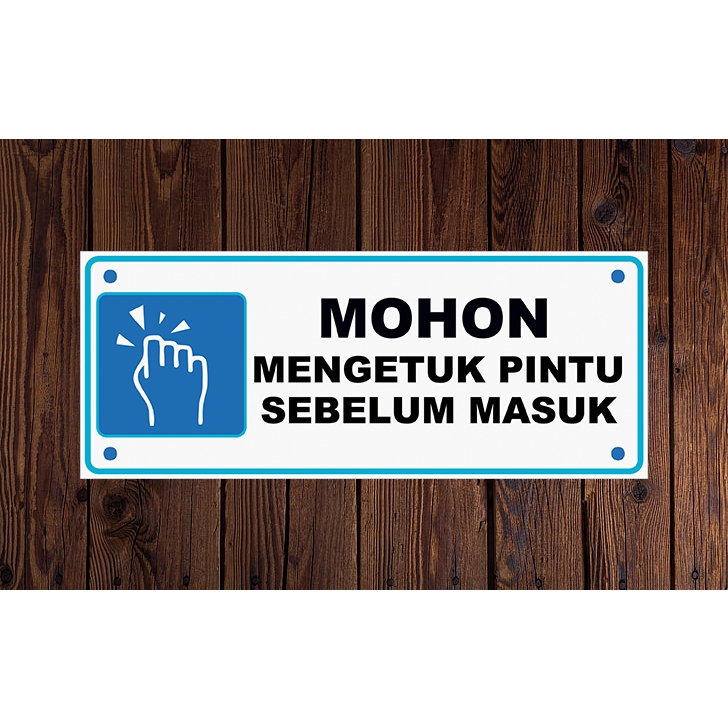 Jual STIKER MOHON KETUK PINTU SEBELUM MASUK | Shopee Indonesia