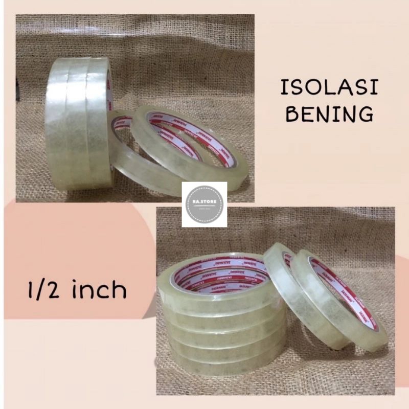 Jual ISOLASI BENING 1/2 INCH X 72 YARD SAZANAMI SELOTIP ISOLASI LAKBAN ...