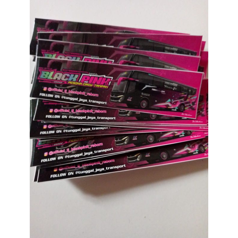 Jual 2 stiker bus basuri kids panda & black pink JB5 | Shopee Indonesia