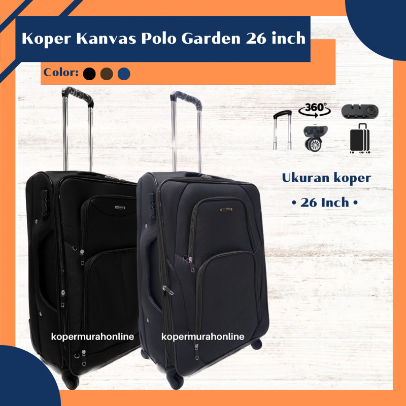 Jual Koper kanvas Polo Garden 26 inch expander bagasi koper murah tas ...
