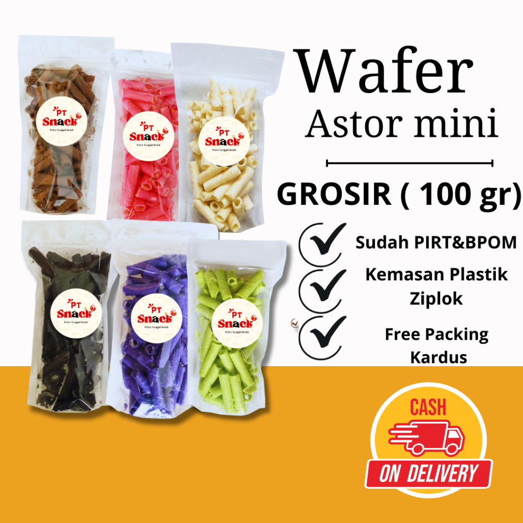 Jual [ PT SNACK ] Wafer roll astor mini barcelona twister cemilan manis ...