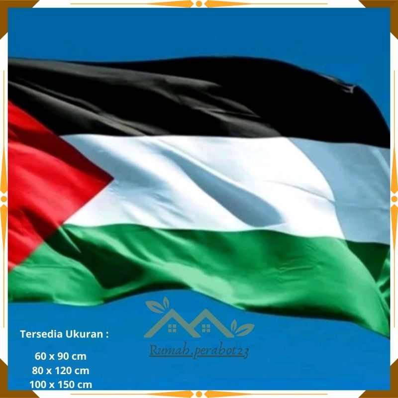 Jual Bendera Palestina Ukuran 60 x 90 cm, 80 x 120 cm, 100 x 150 cm ...
