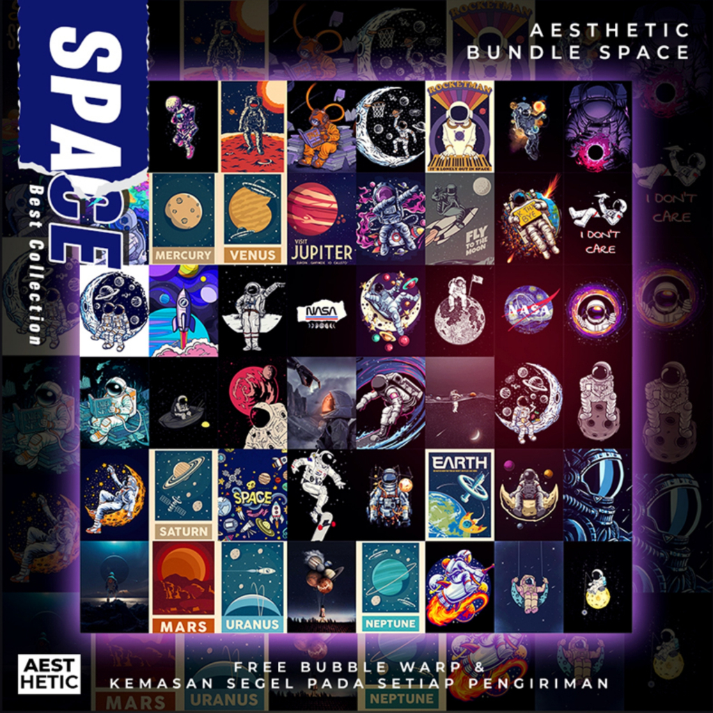 Jual Poster Dinding Aesthetic Bundle Space Isi 24/48 Poster | Poster ...