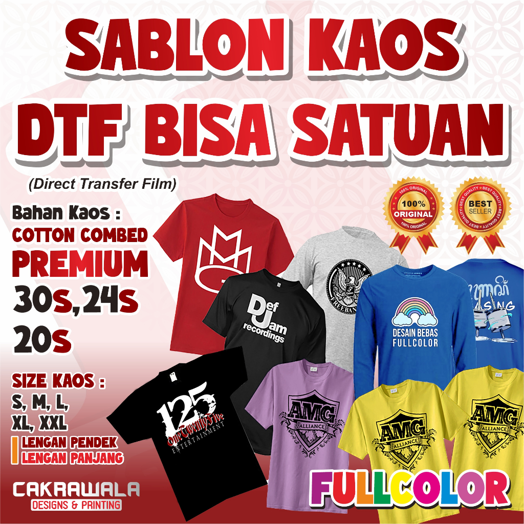 Jual KAOS SABLON SATUAN - KAOS DTF SATUAN - BIKIN KAOS SATUAN MURAH - SABLON KAOS CUSTOM - KAOS ...