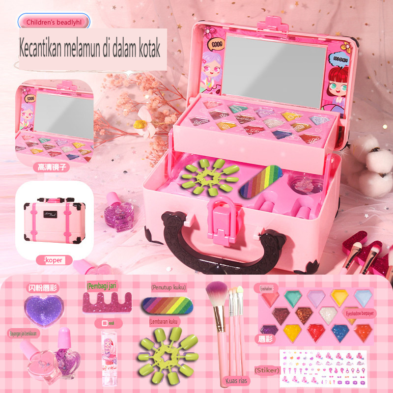 Jual 【Ready】32Pcs Mainan Kosmetik Kecantikan Anak Kasus Peralatan Kotak ...