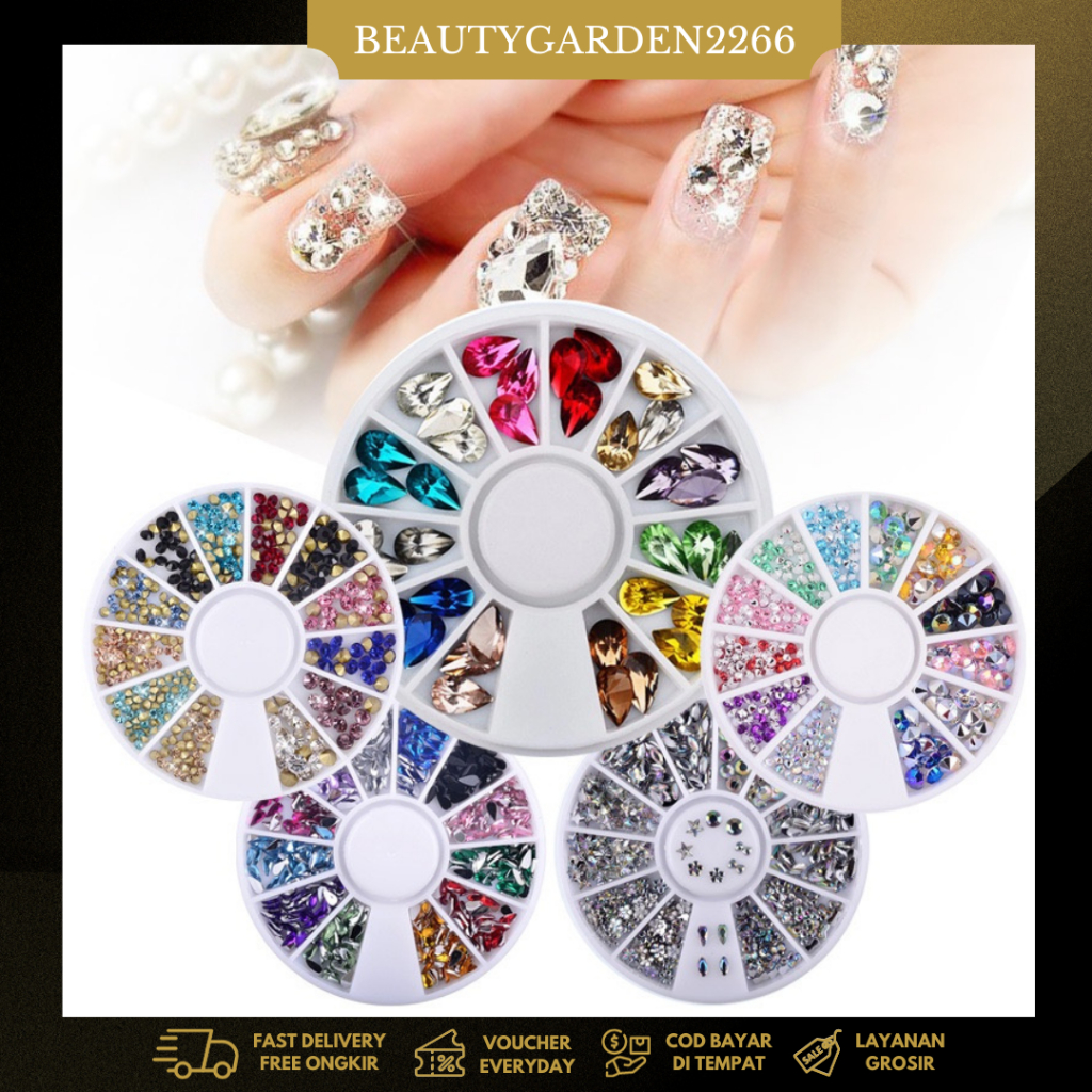 Jual [ COD] Nail Whell Nail Art/ Hiasan Kuku 3d Nail Art Diamond ...