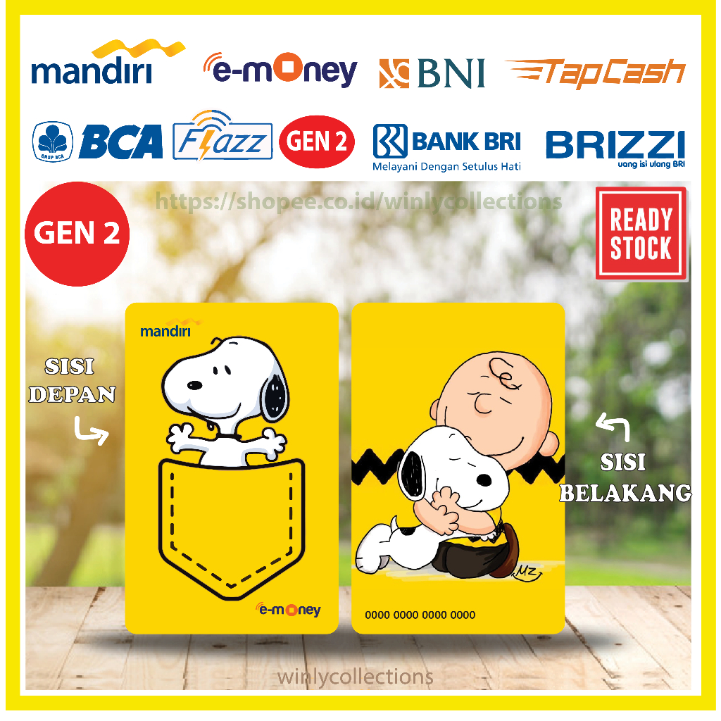 Jual KARTU EMONEY ETOLL ANIME SNOOPY ANJING LUCU MANDIRI FLAZZ BCA BNI ...