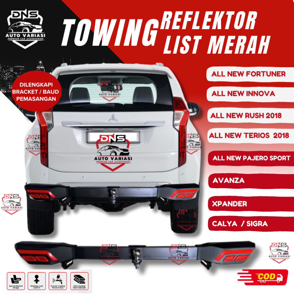 Jual TOWING BAR BELAKANG DENGAN REFLEKTOR LIST MERAH AKSESORIES MOBIL ...