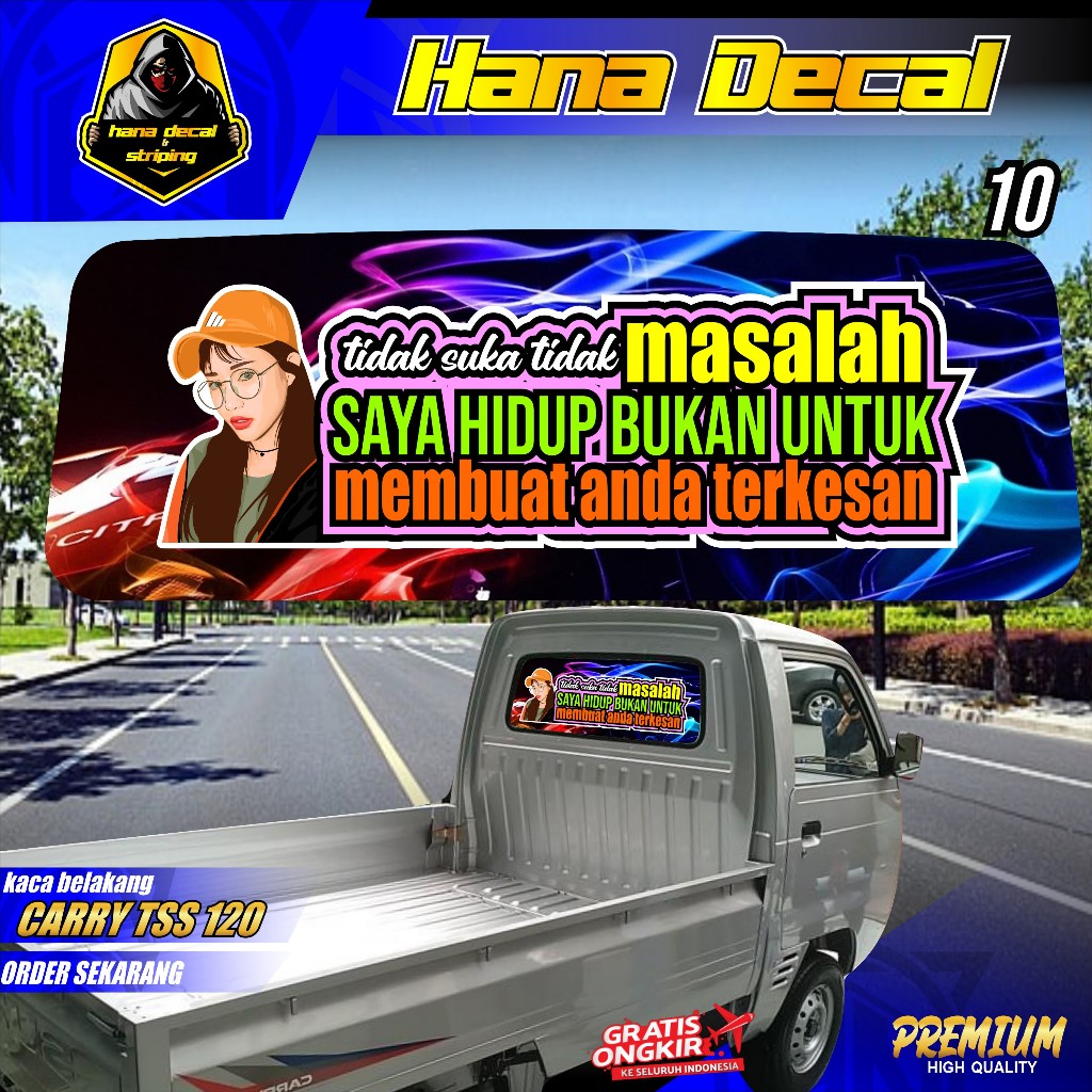 Jual stiker pick up carry tss120 oneway kaca belakang Hana 10.11.12.13 ...