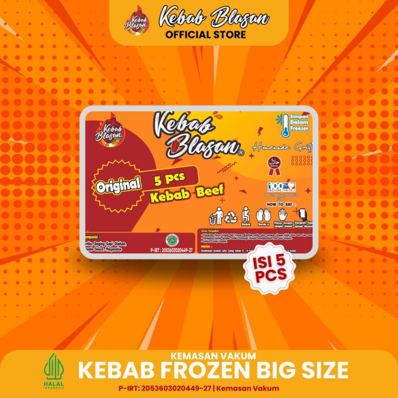 Jual [KEMASAN VAKUM] kebab beef frozen “Kebab Blasan” isi 5 pcs (Sedang ...