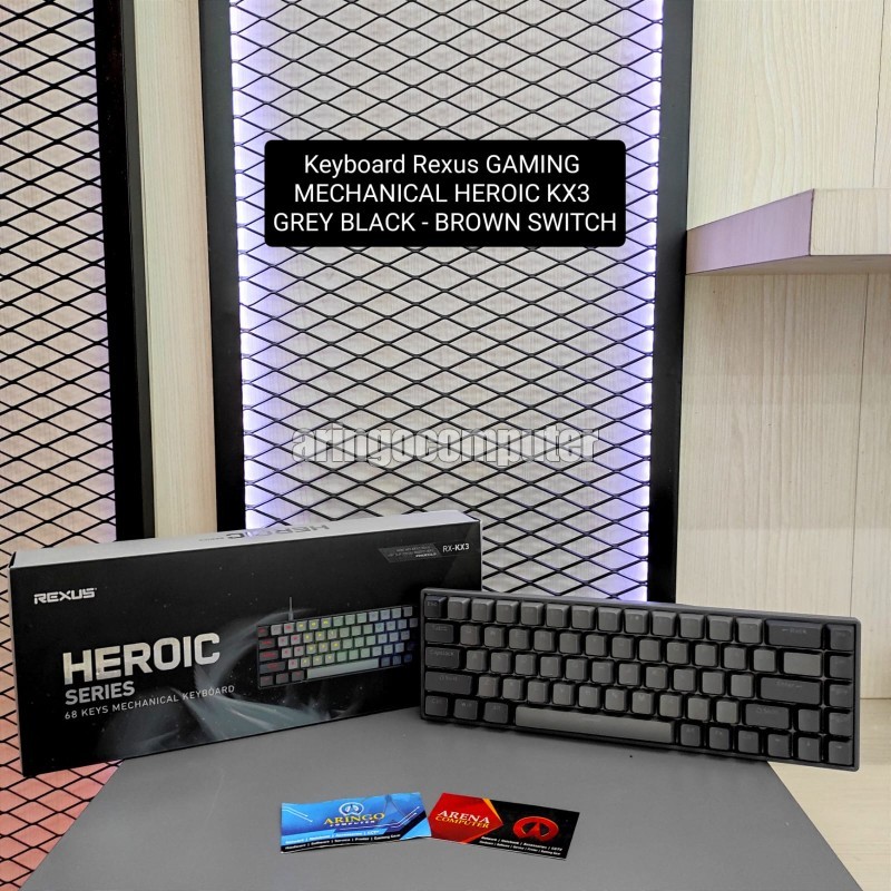 Jual Keyboard Rexus GAMING MECHANICAL HEROIC KX3 GREY BLACK - BROWN SWITCH | Shopee Indonesia
