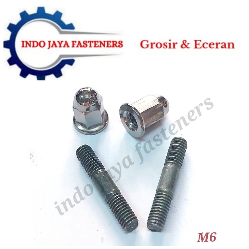 Jual Baut Tanam Knalpot 10 & Mur Topi 10/Baut Tanam Knalpot 6M + Mur 6M ...