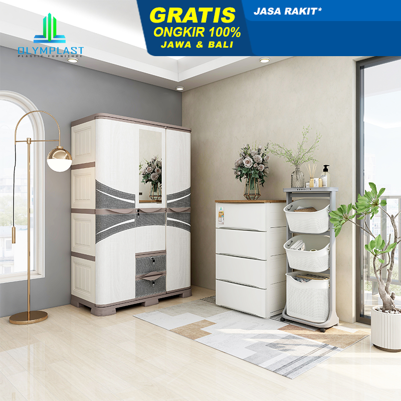 Jual Olymplast Bundling Better Life - Lemari Baju 3 Pintu + Drawer 4 ...