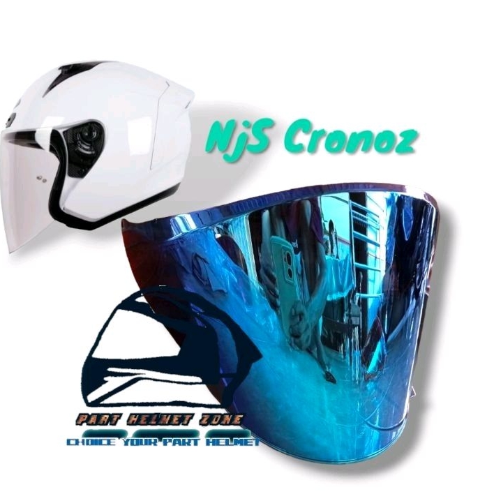 Jual (TM1) Kaca Flat Visor NJS Kronos Plus Rachet Venom NJS Cronos || Visor Iridium all Varian ...