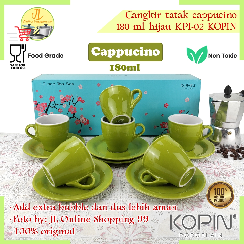 Jual KOPIN cangkir set 6 pasang putih 180ml KPI-02 / coffee latte ...