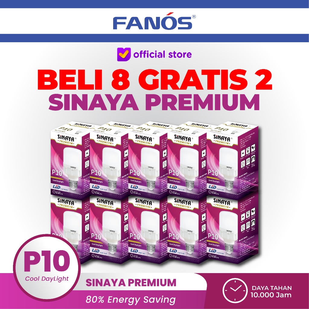 Jual Sinaya Premium 10W [Beli 8 Gratis 2] Lampu LED Bohlam Cahaya Putih | Shopee Indonesia