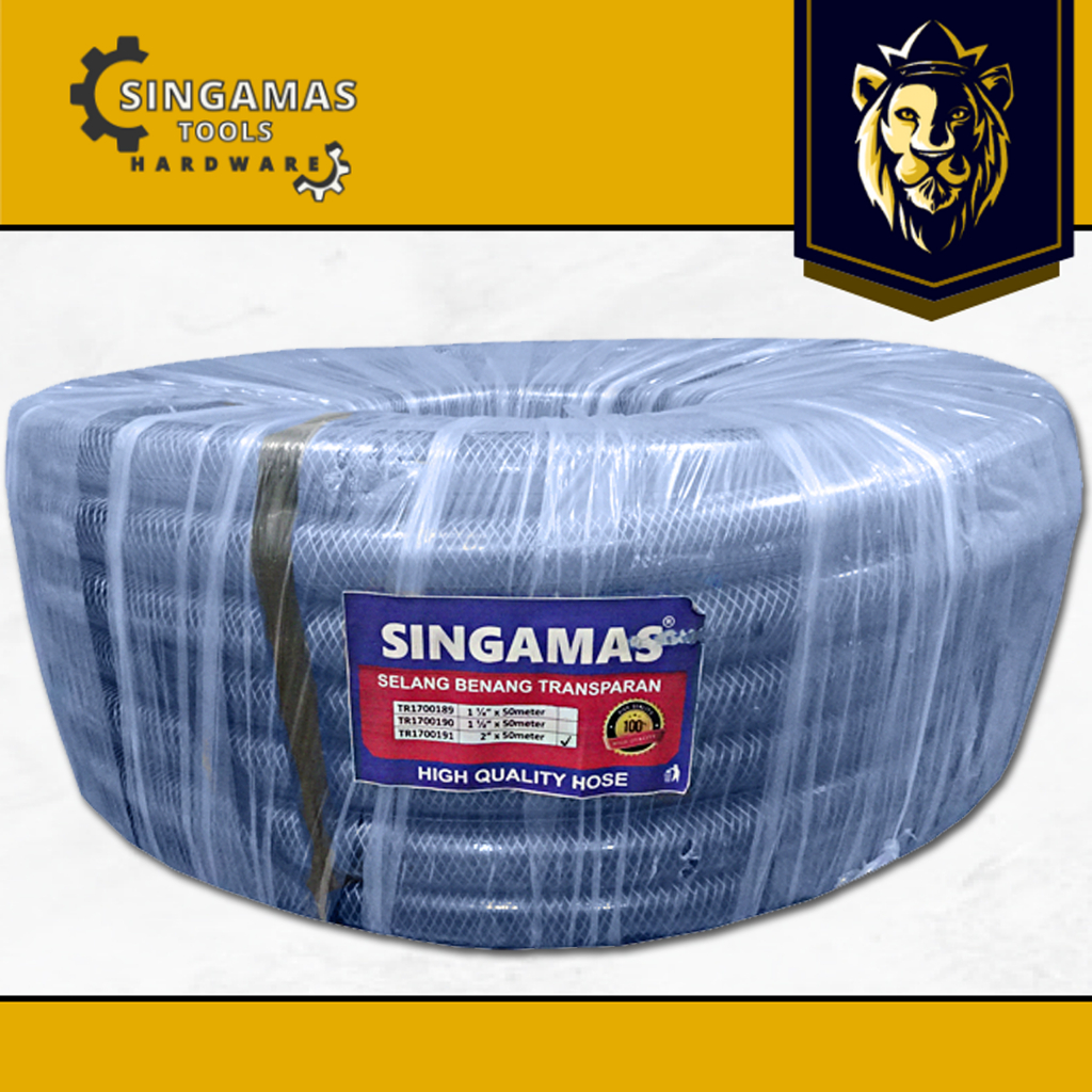 Jual SINGAMAS Selang Air PVC Benang Transparan 2" x 50 m | Shopee Indonesia