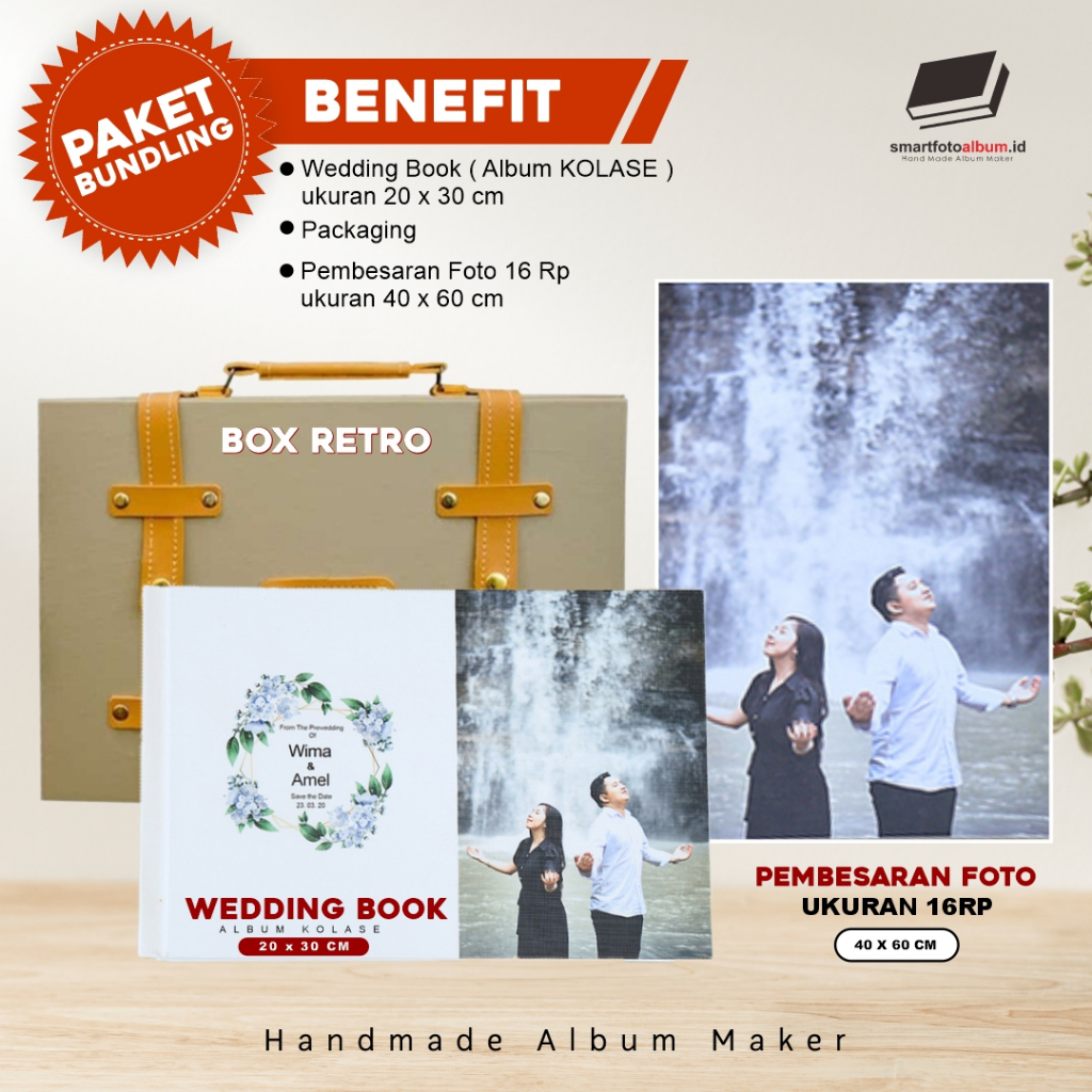 Jual PAKET BUNDLING WEDDING BOOK ( Kolase ) + PACKAGING + PEMBESARAN ...