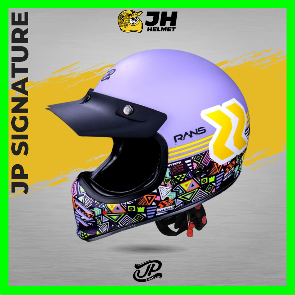 Jual Helm JP Signature Motif Nohea | Rans Violet Doff | Helm Cakil ...