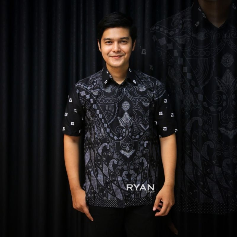 Jual Batik Pria Lengan Pendek Premium BATIK AZIMIL HRB026 motif ...
